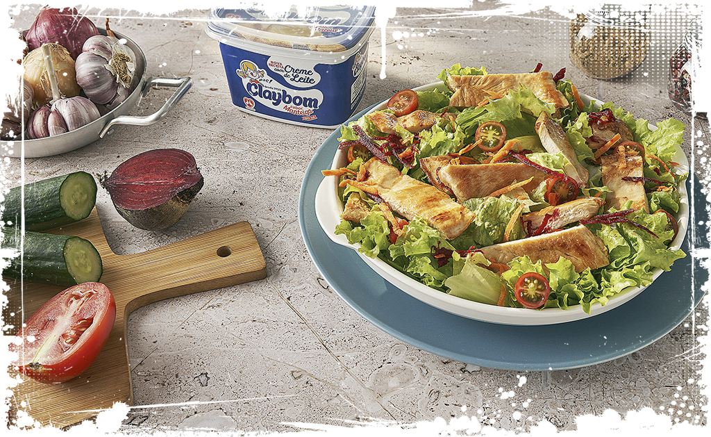 Salada de Verão com Filé de Frango e Macarrão Colorida - AQUI TEM DIVERSÃO